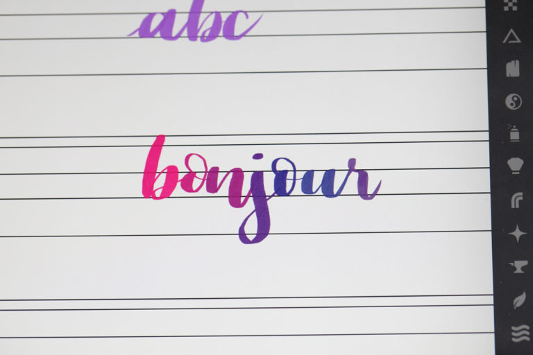 ~ Lettering sur Ipad, quelques bases (défi 44/52) ~ - Lettering Créatif